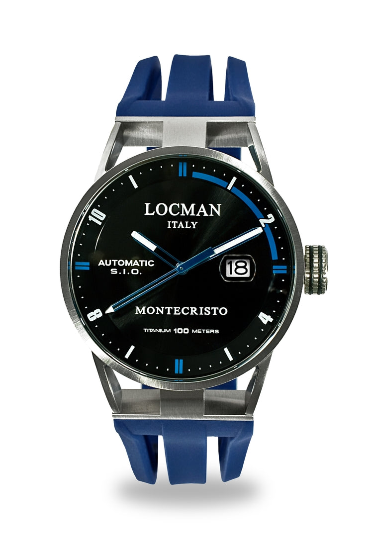 Orologio Locman Montecristo automatico nero e silicone blu | Paladini ...